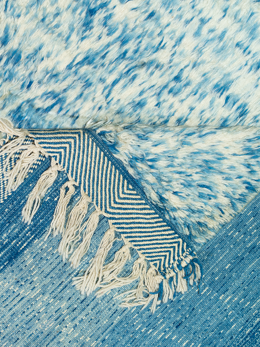 Anzal’s Mottled Blue Hand-Knot | 5'-4" x 9'– Salam Hello